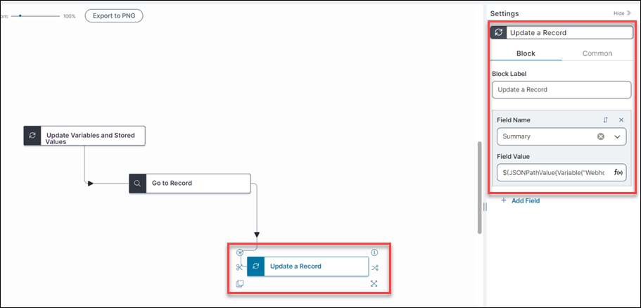 Example Creating And Updating A Record Using Go To Record Quick Action With Webhook Values Gad
