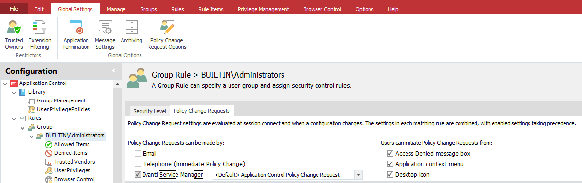 Policy Change Request