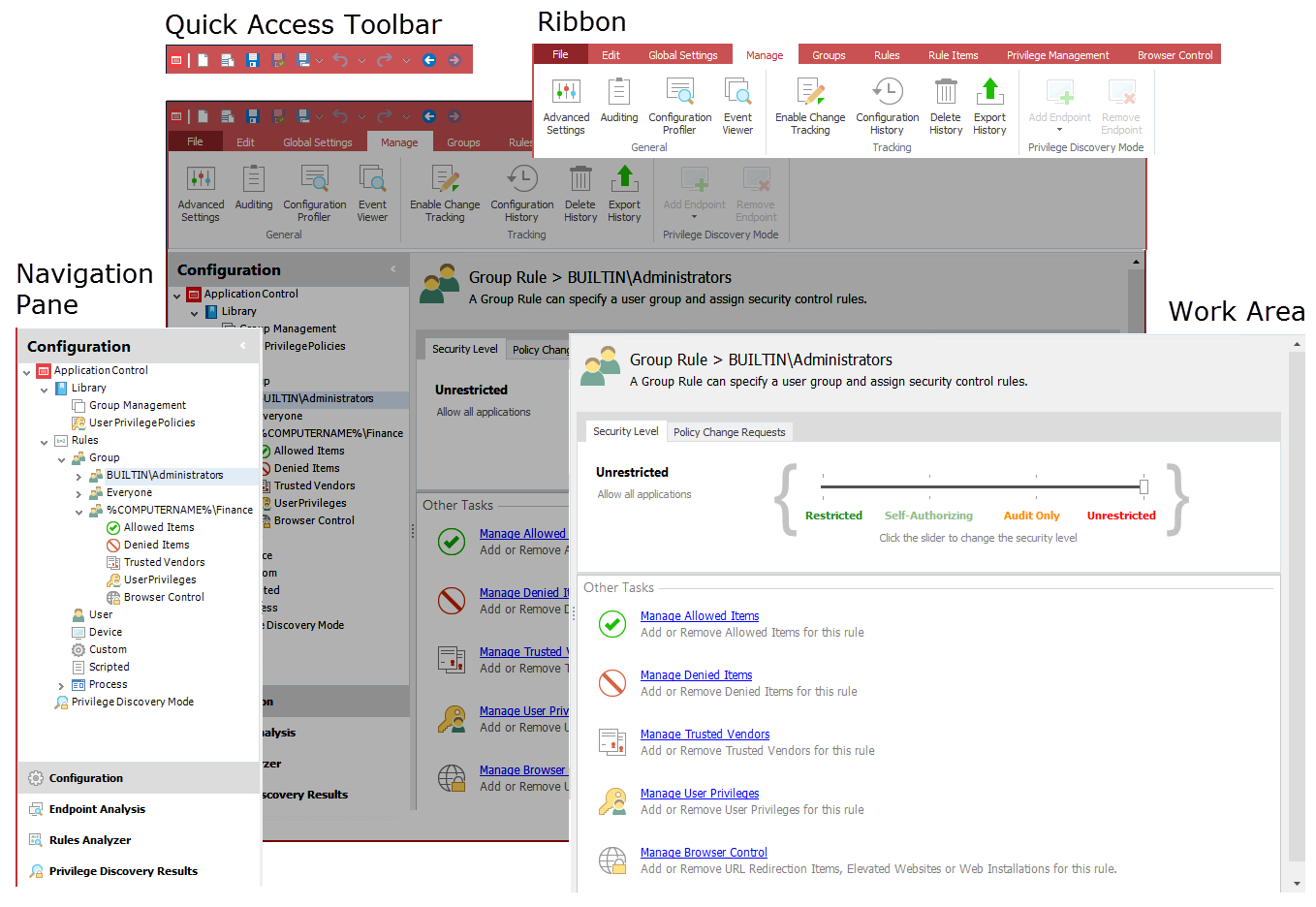 Application Control Console