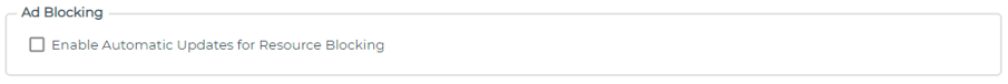Resource Blocking Settings