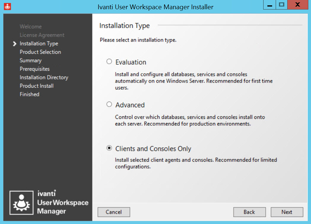 Client and Console Only Installation