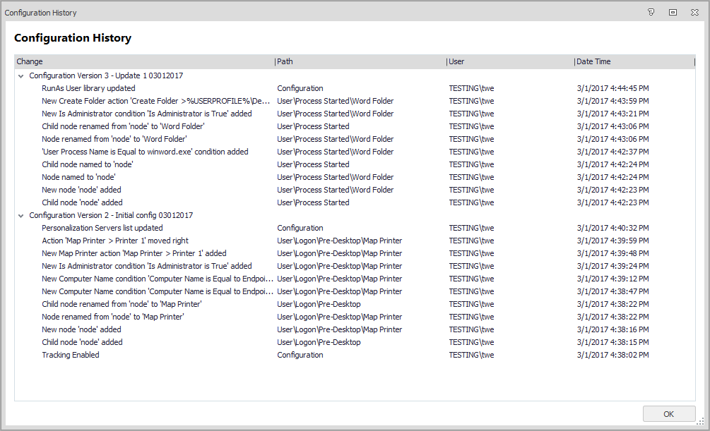 Configuration Change Tracking