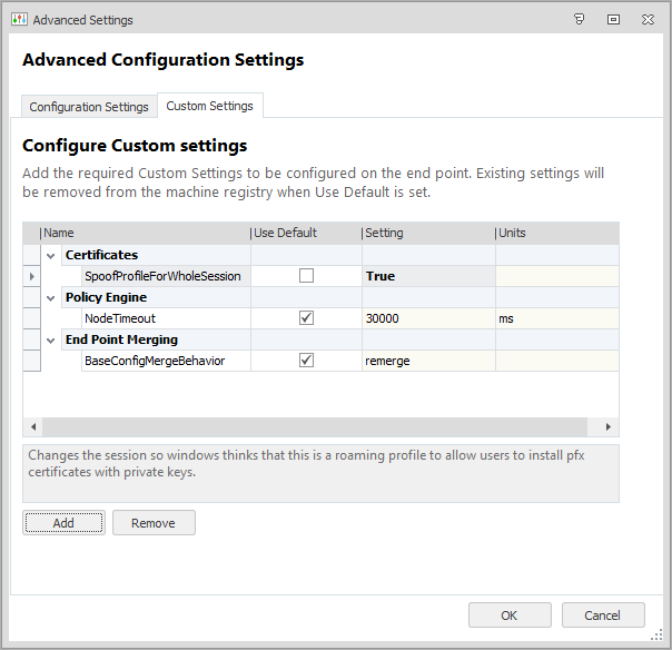 Advanced Configuration Settings