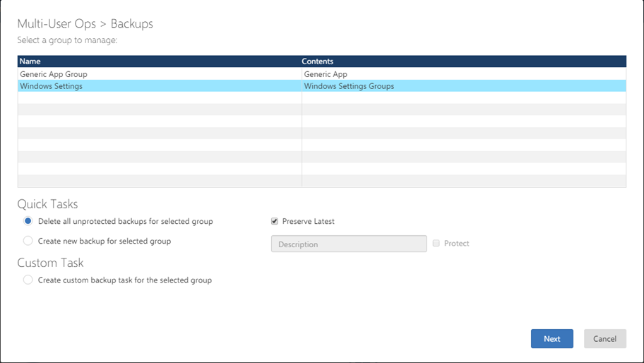 Backups for Multiple Users