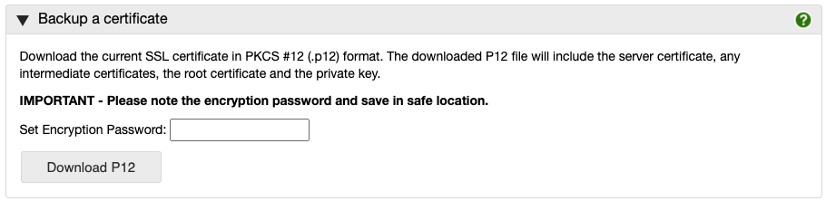 Back Up a PKCS #12 / PFX certificate