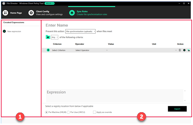 Windows Client Policy Tool - Sync Rules