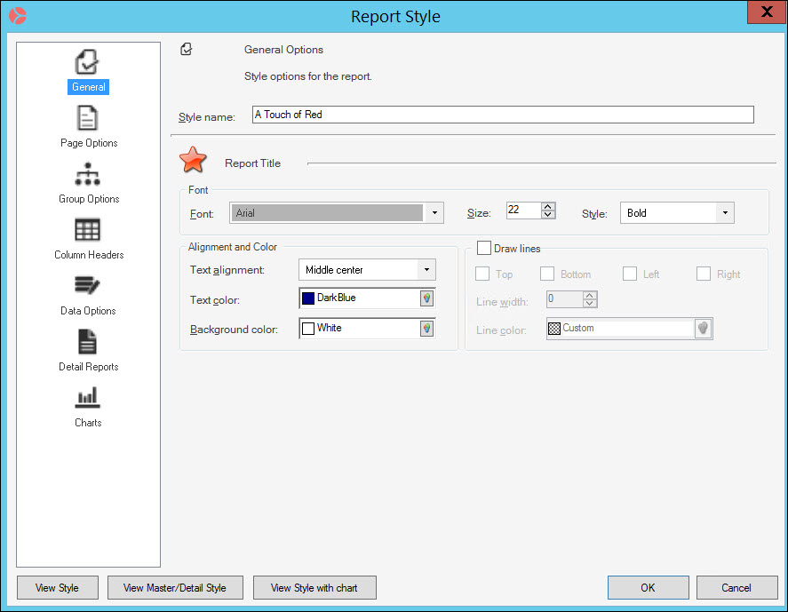 Define Report Styles Using The Report Styles Manager