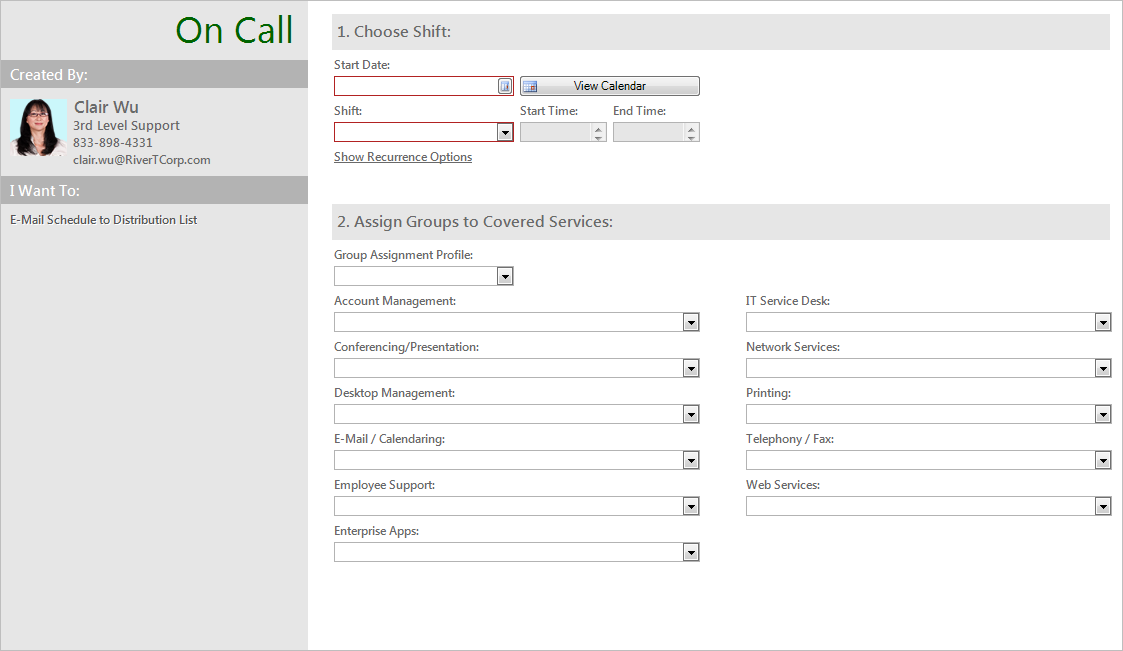 Create an On Call Record