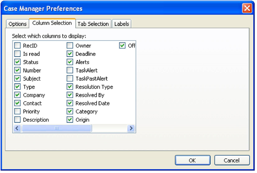 Case Manager Preferences