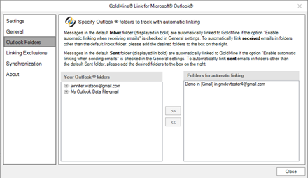 Unlinking Email Messages to GoldMine Contacts