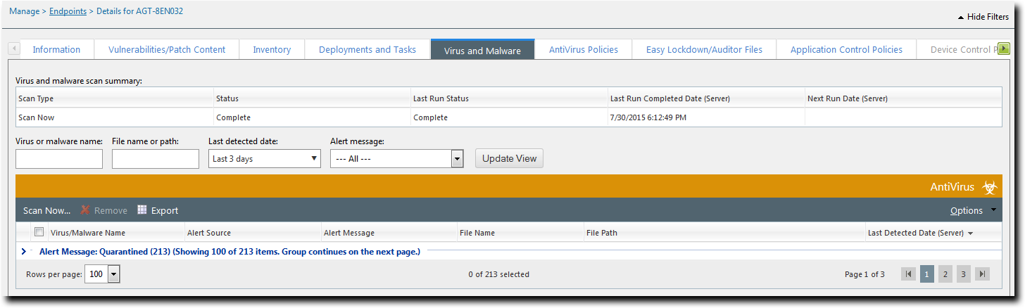 Endpoint Malware Details