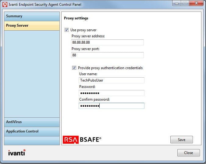 The Proxy Server Panel