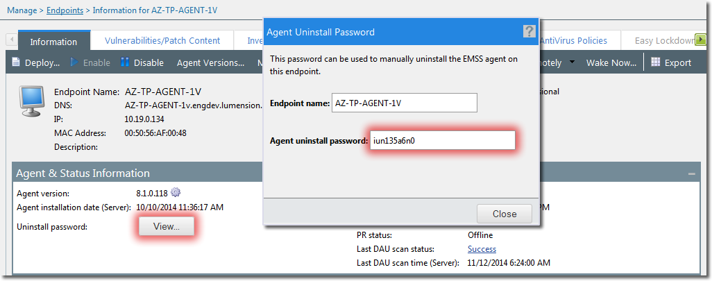 Agent Uninstall on Windows