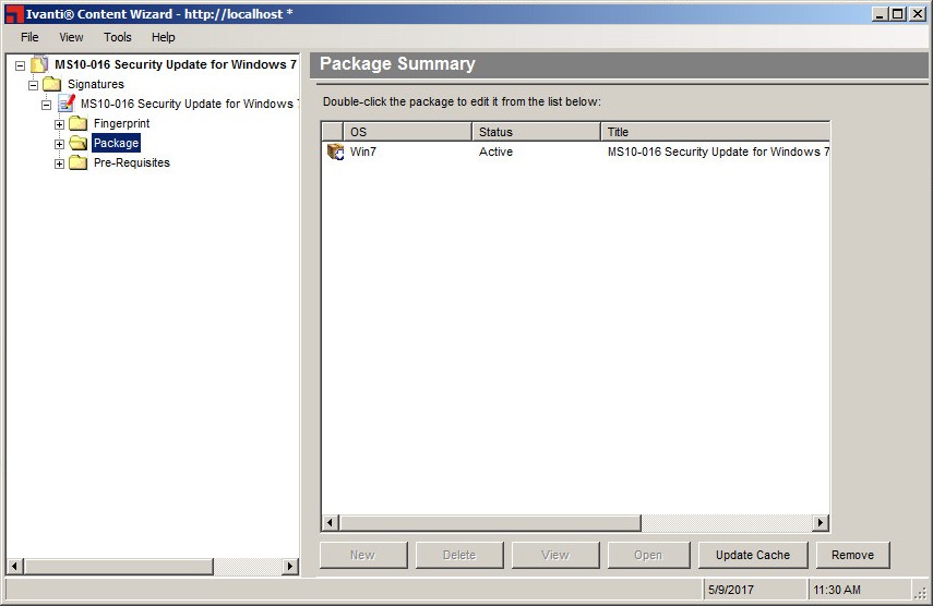 The Package Summary Page