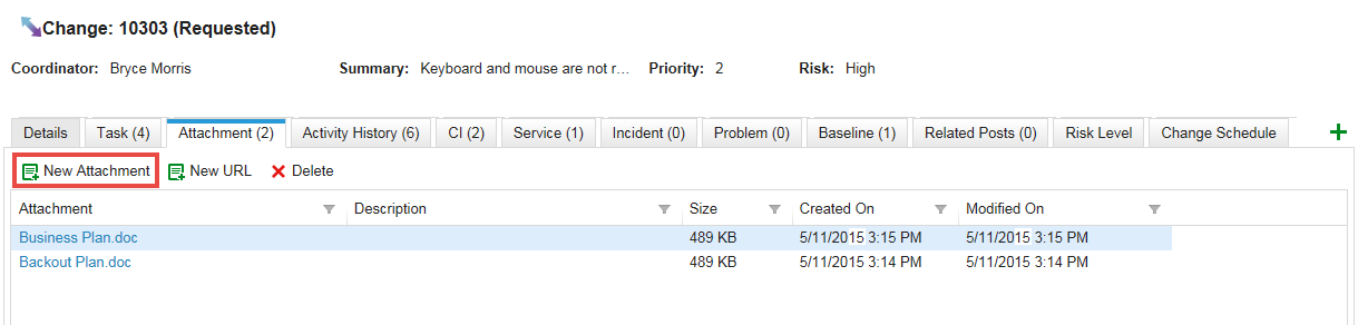 Attaching a Backout Plan to a Change