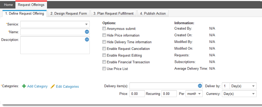 Working with Request Offerings