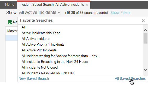 Using Saved Searches