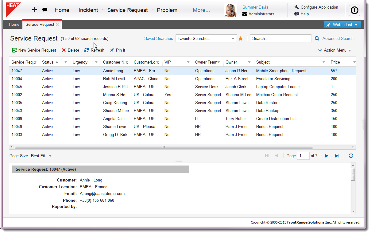 Working with Service Requests