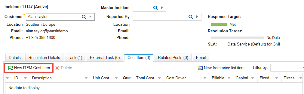 Working with Cost Items