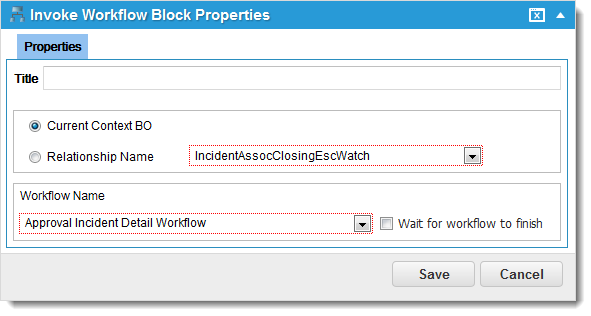 Invoke Workflow Block