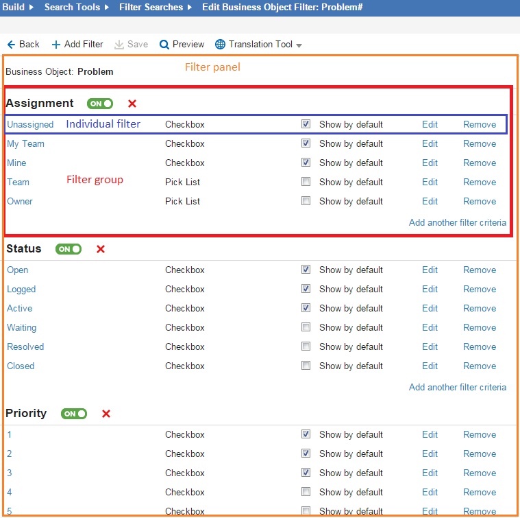 Working with Filter Panels for Searching