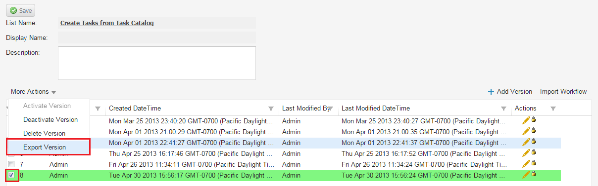 Importing and Exporting a Workflow