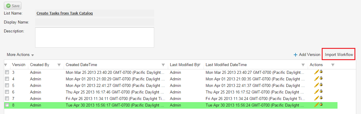 Importing and Exporting a Workflow