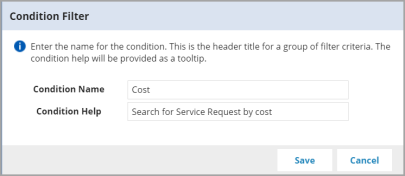 Adding Filters to the Service Catalog