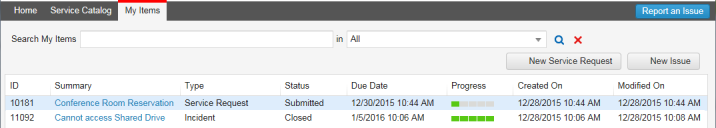 Working with the Service Catalog