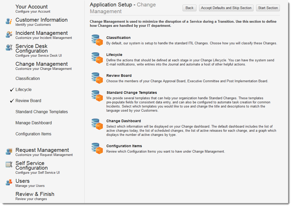 Setting Up Change Enablement