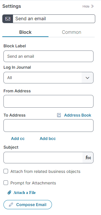 Send an email Quick Action