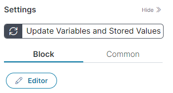 Update Stored Values and Variables Quick Action