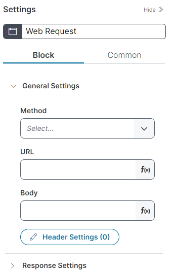 Web Request Quick Action
