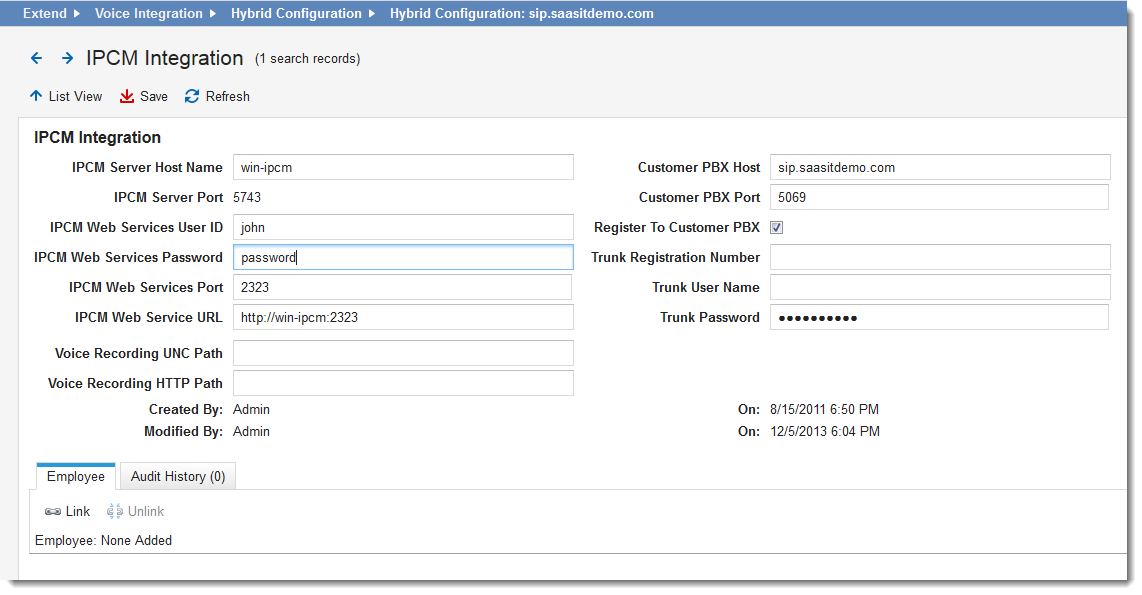 Configuring Ivanti Voice Integration