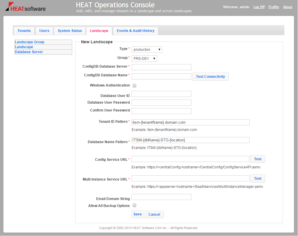 Configuring Landscapes