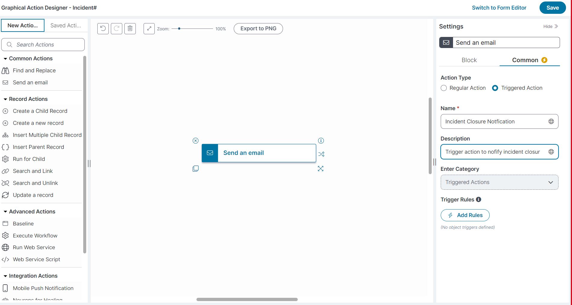 Example: Creating a Triggered Action Business Rule to send email ...