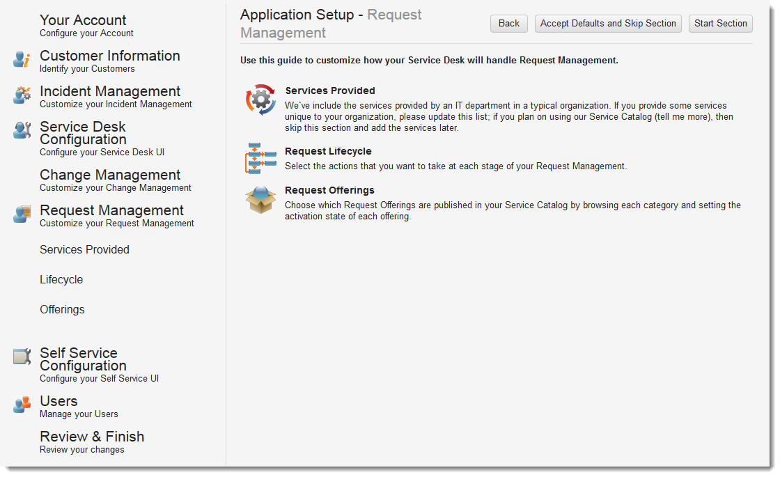 Setting Up Request Management