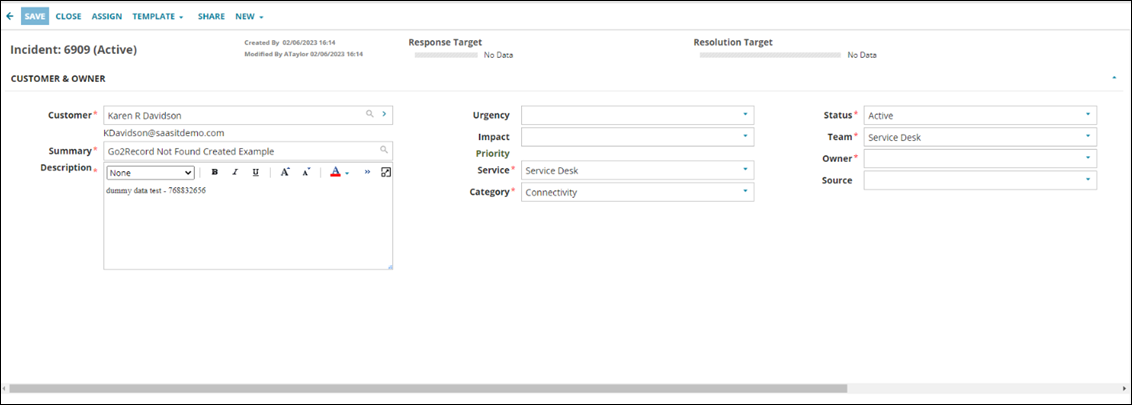 Go to Record Quick Action (GAD)