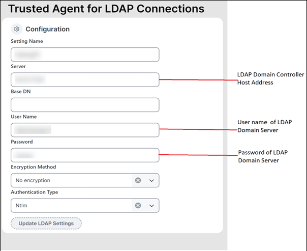 Configuring Trusted Agent for LDAP Connections