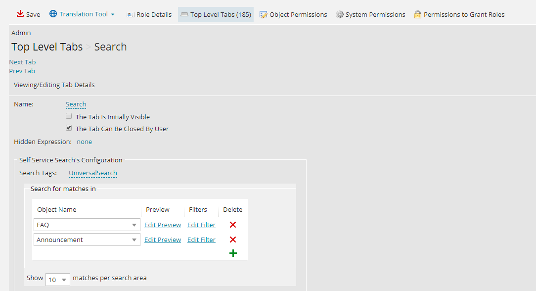 Configuring Search for Responsive User Interface
