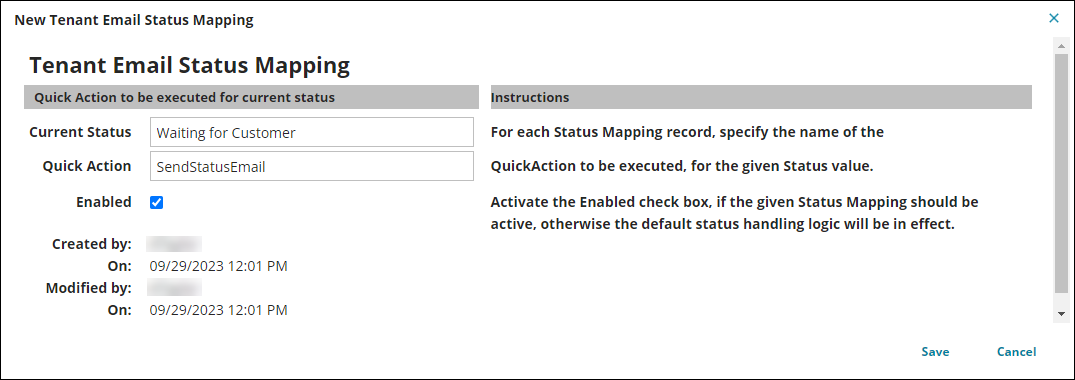 Using the Status Mapping Tab