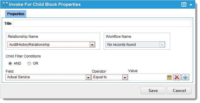 Invoke for Child Workflow Block