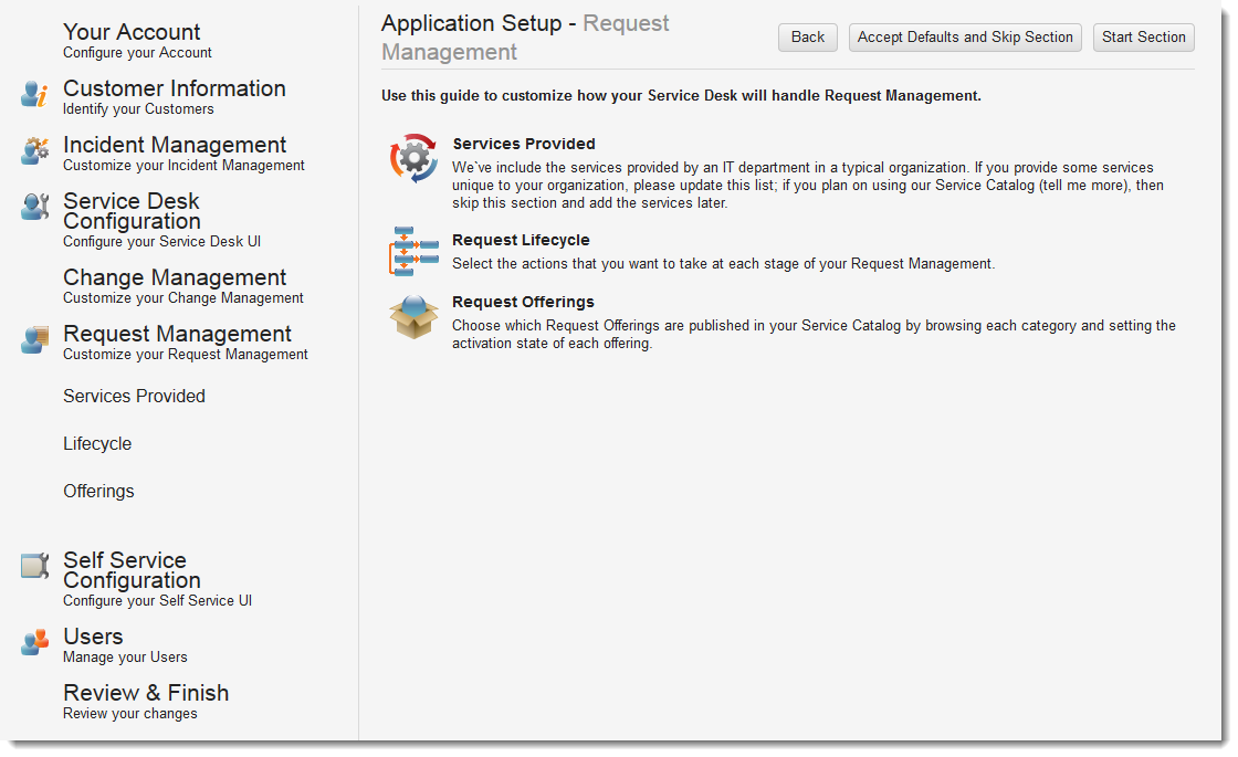 Setting Up Request Management