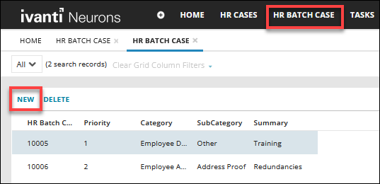 HR Batch Case Action