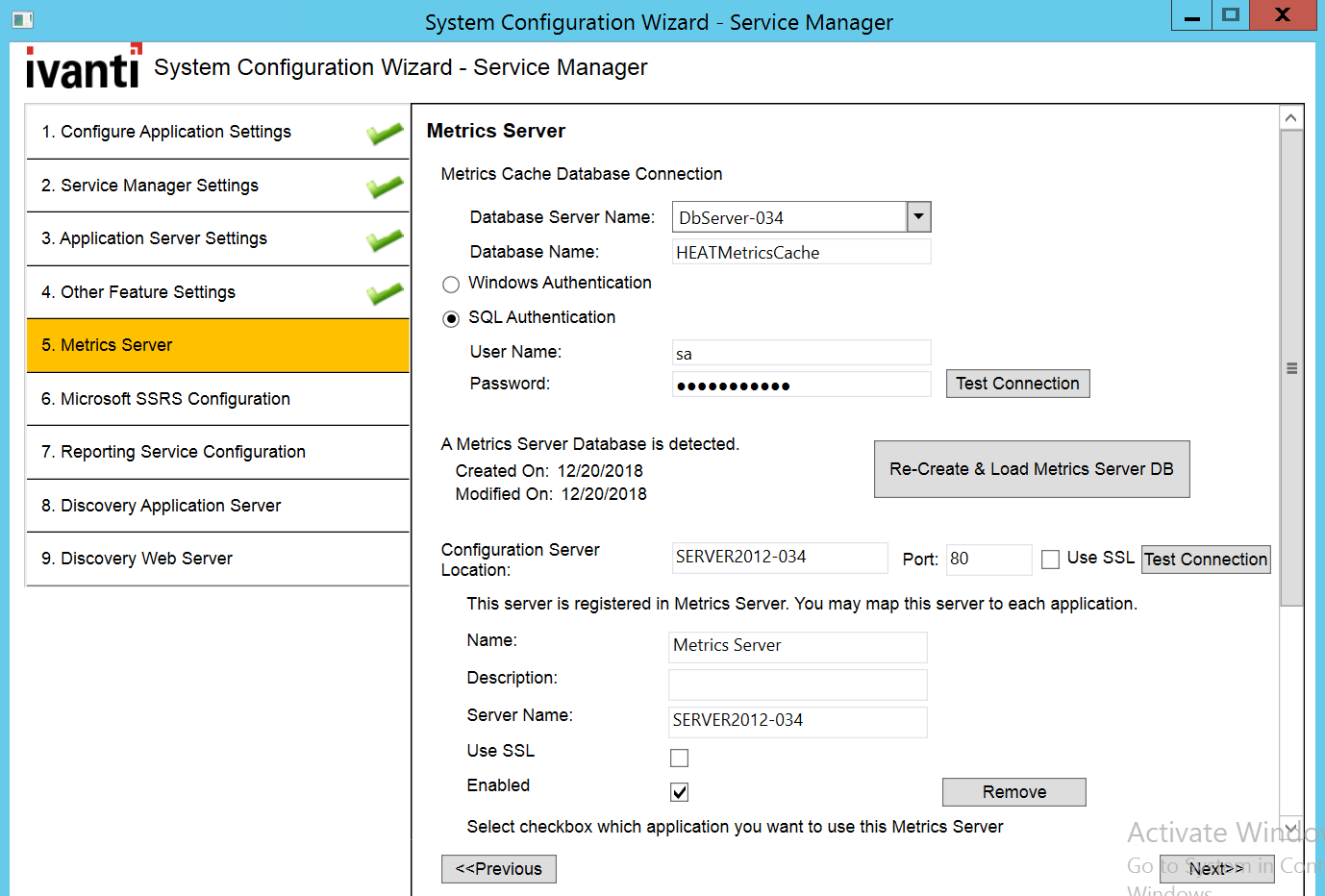 Configuring the Metrics Server