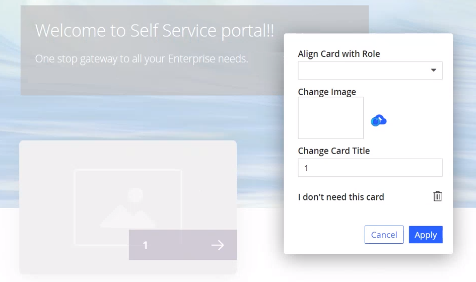 Configuring the Enterprise Self Service Welcome Page