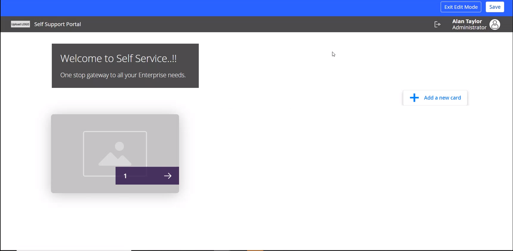 Configuring the Enterprise Self Service Welcome Page