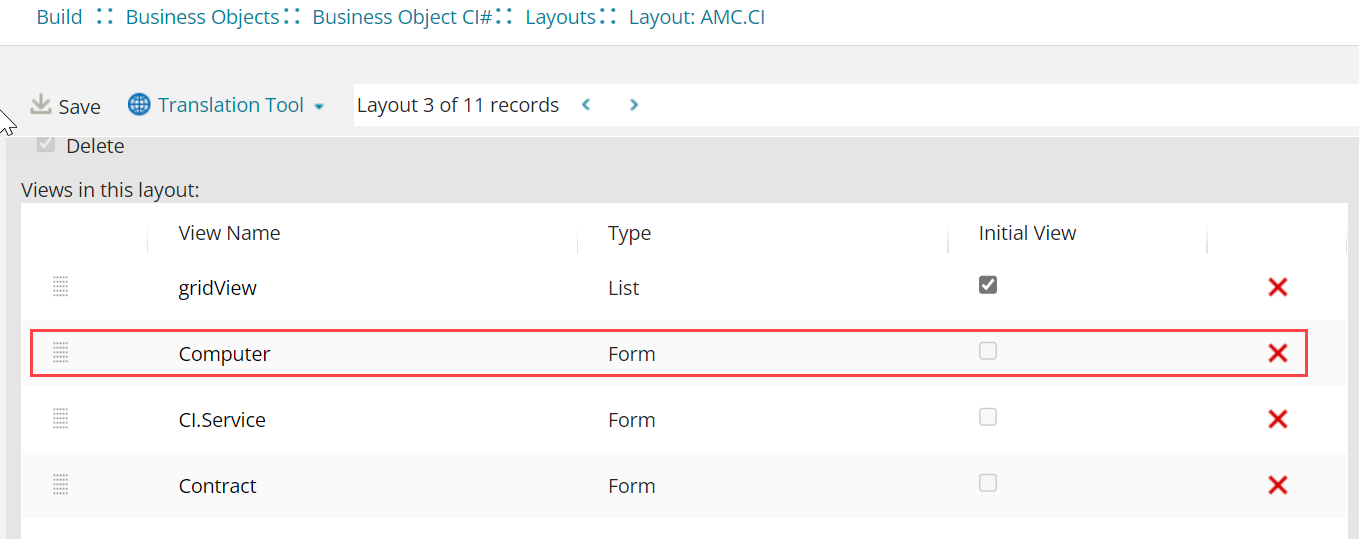 Configuring the Layout for the CI Business Object