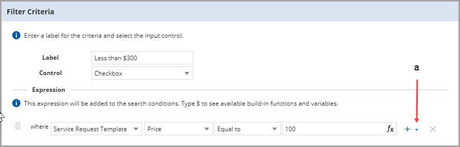 Adding Filters to the Service Catalog