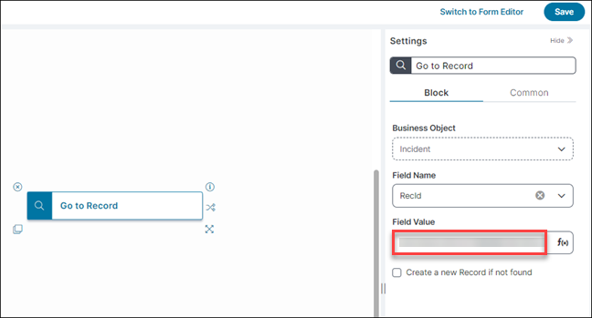 Example: Updating a Record using the Go to Record Quick Action (GAD)